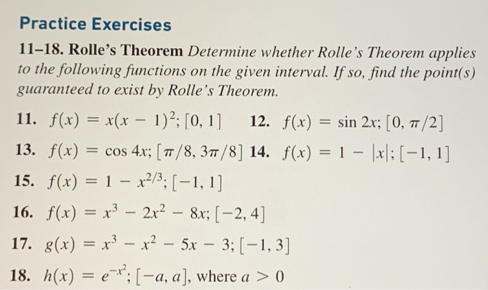 Solved Rolle’s Theorem Determine whether Rolle’s Theorem | Chegg.com