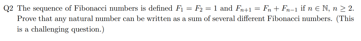 Solved = = = Q2 The sequence of Fibonacci numbers is defined | Chegg.com