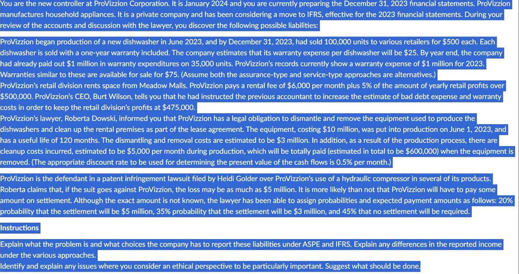 Solved Accounting question | Chegg.com