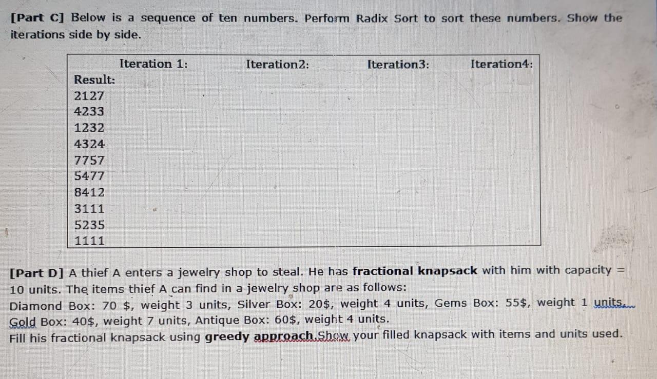 Solved [Part C] Below is a sequence of ten numbers. Perform | Chegg.com