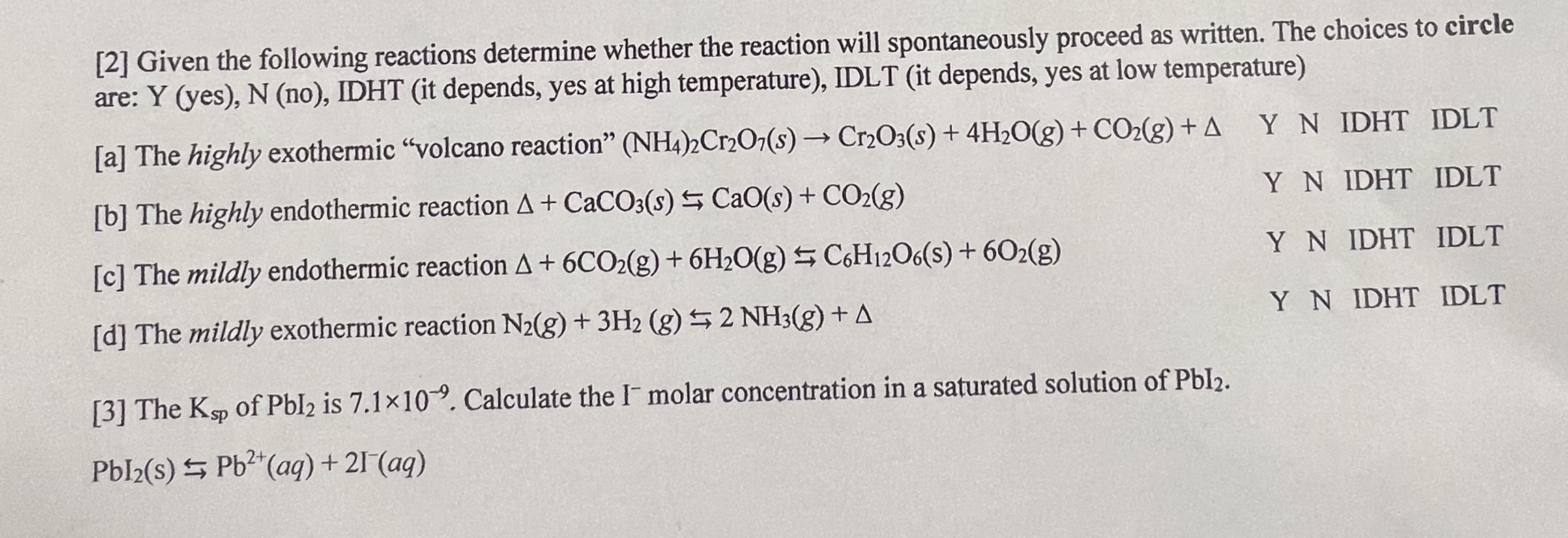 Solved [2] Given The Following Reactions Determine Whether