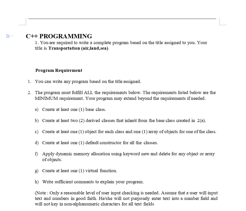 Solved C++ PROGRAMMING 1. You are required to write a | Chegg.com