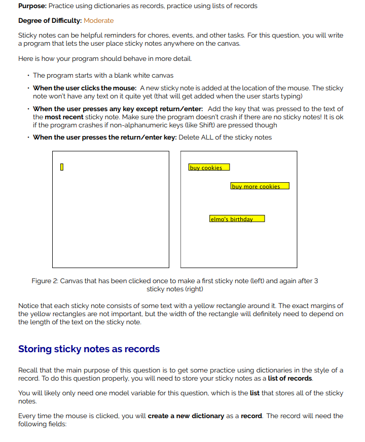 Solved Purpose: Practice using dictionaries as records, | Chegg.com