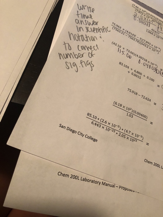 Solved WRITE FINAL ANSWER IN SCIENTIFIC NOTATION WITH THE | Chegg.com