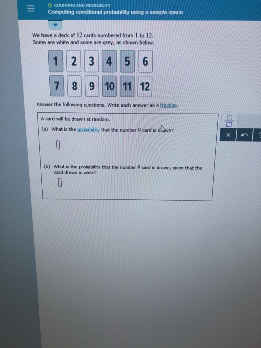 Solved 0 COUNTING AND PROBABLITY -computing conditional | Chegg.com Solved 0 COUNTING AND PROBABLITY -computing conditional | Chegg.com