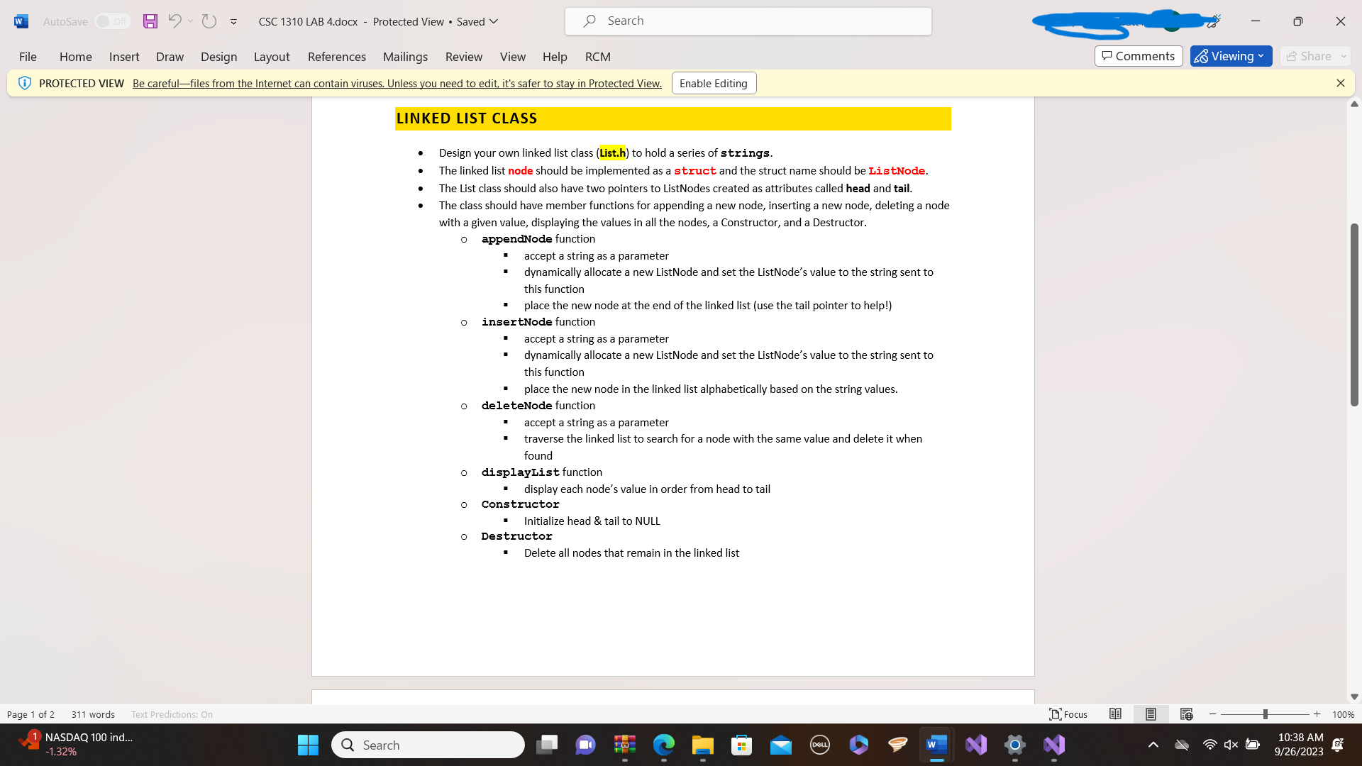 Solved - Design your own linked list class (List.h) to hold | Chegg.com