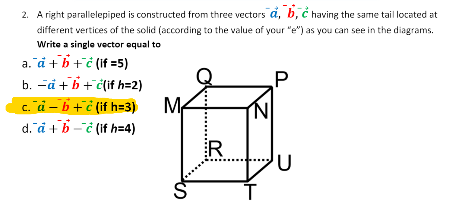 Solved 2. A right parallelepiped is constructed from three | Chegg.com