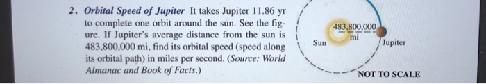 Solved 2. Orbital Speed of Jupiter It takes Jupiter 11.86 yr | Chegg.com