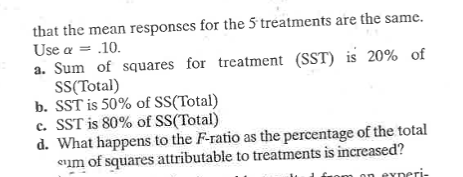 Solved Suppose the total sum of squares for a completely | Chegg.com