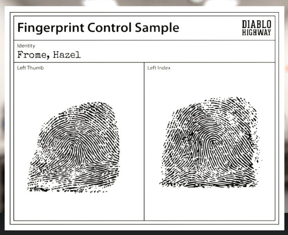 Solved Fingerprint Control Sample Identity Frome, Hazel Left | Chegg.com