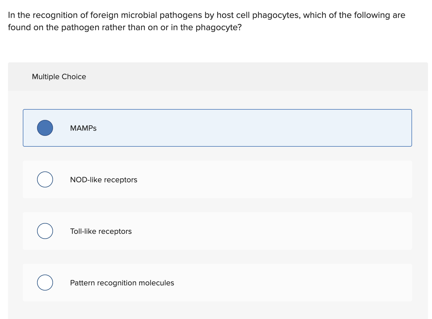 Solved In the recognition of foreign microbial pathogens by | Chegg.com