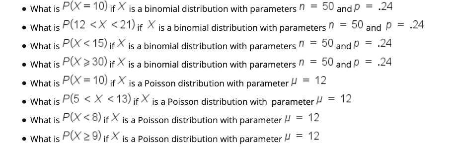 Solved 50 and P 50 and P = • What is P(X = 10) if X is a | Chegg.com