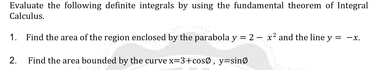Solved Evaluate the following definite integrals by using | Chegg.com