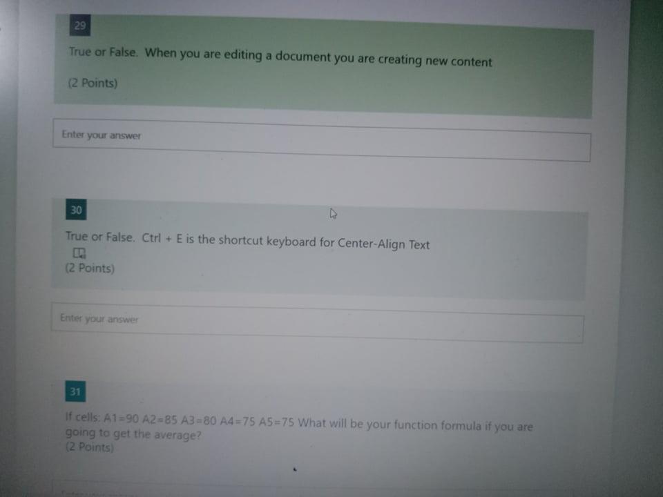 Solved 29 True or False. When you are editing a document you | Chegg.com