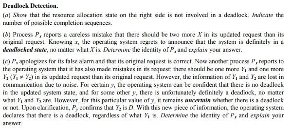 Solved Deadlock Detection. (a) Show that the resource | Chegg.com