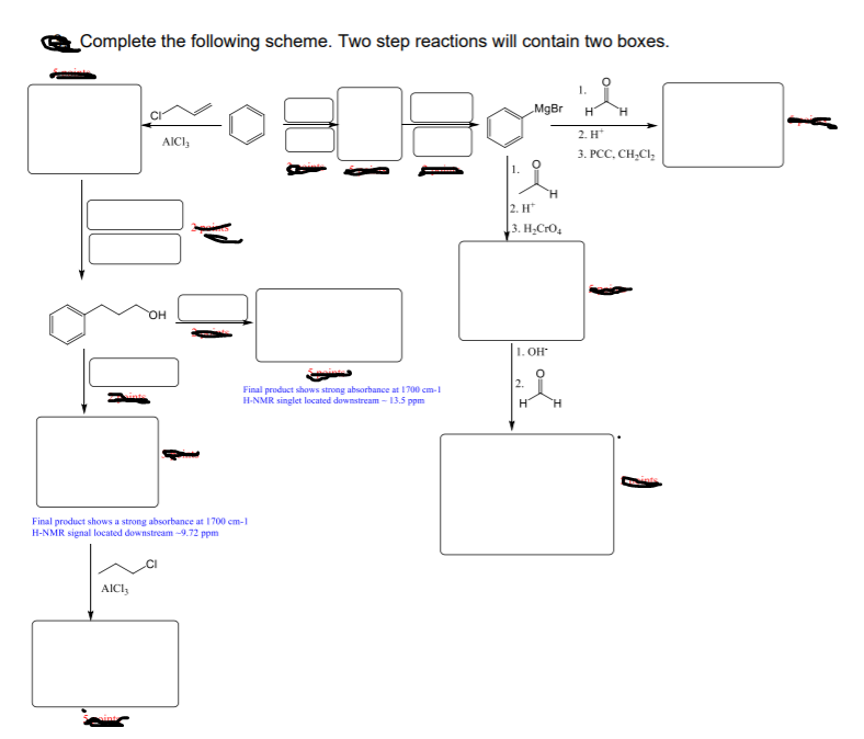 Solved Complete the following scheme. Two step reactions | Chegg.com