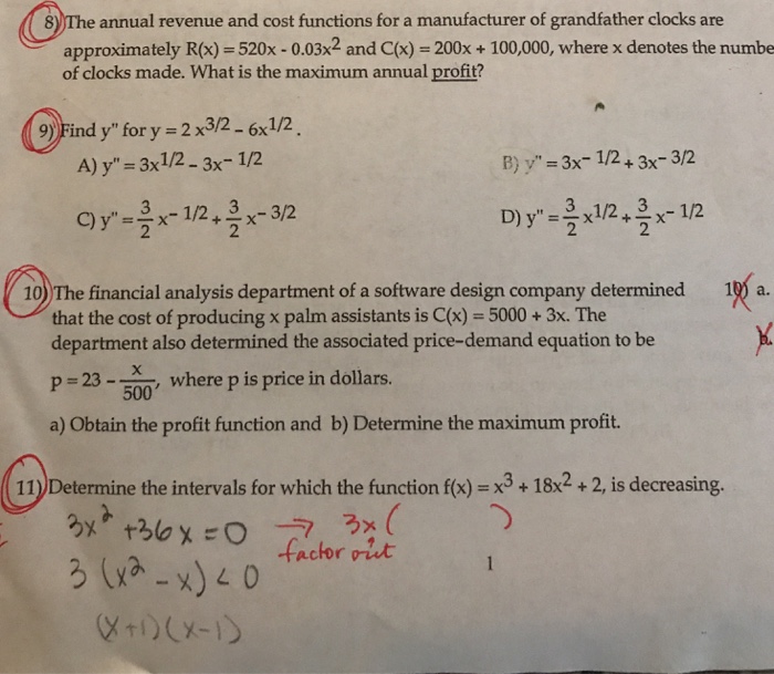 Solved 8 The Annual Revenue And Cost Functions For A Chegg