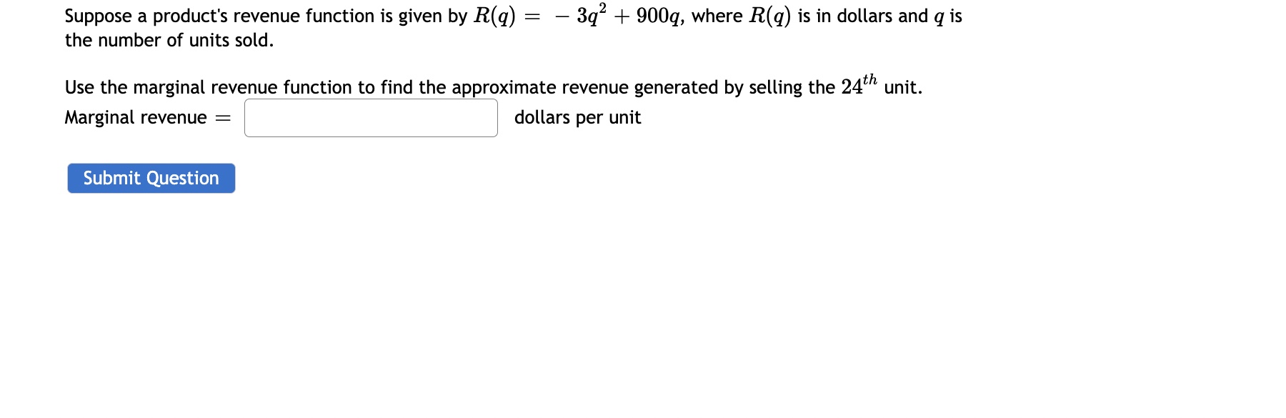 Solved Suppose a product's revenue function is given by | Chegg.com