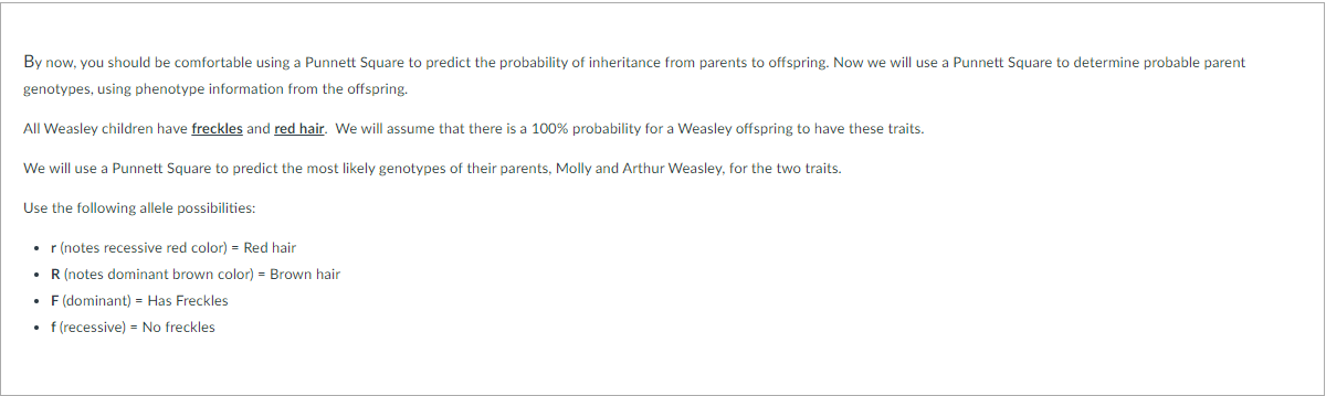 Solved By now, you should be comfortable using a Punnett | Chegg.com