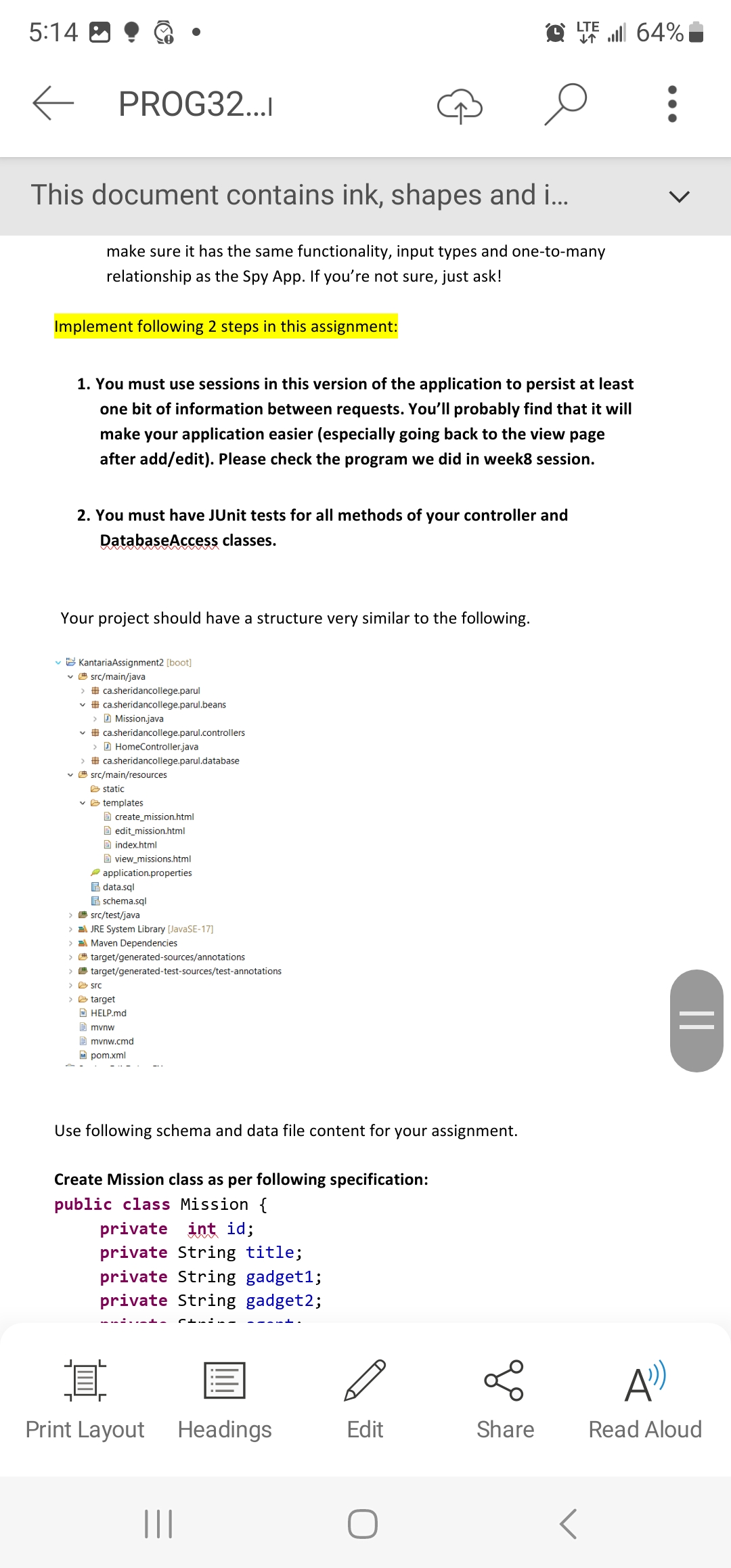 Solved Create Mission class as per following specification: | Chegg.com