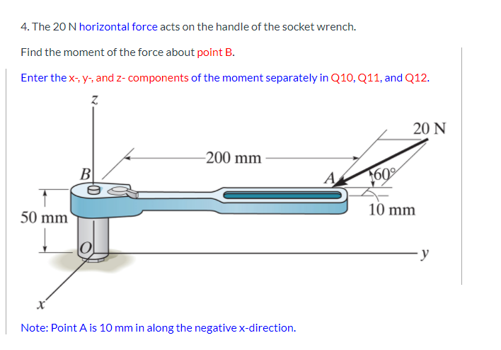 Solved 4. The 20 N horizontal force acts on the handle of | Chegg.com