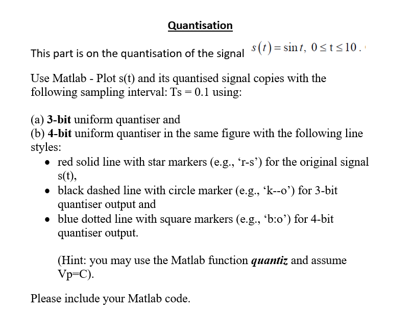 Solved Quantisation This part is on the quantisation of the | Chegg.com