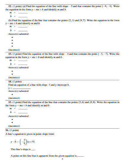Solved 1. (1 point) Solve the equation 6x+6=2x+3 | Chegg.com