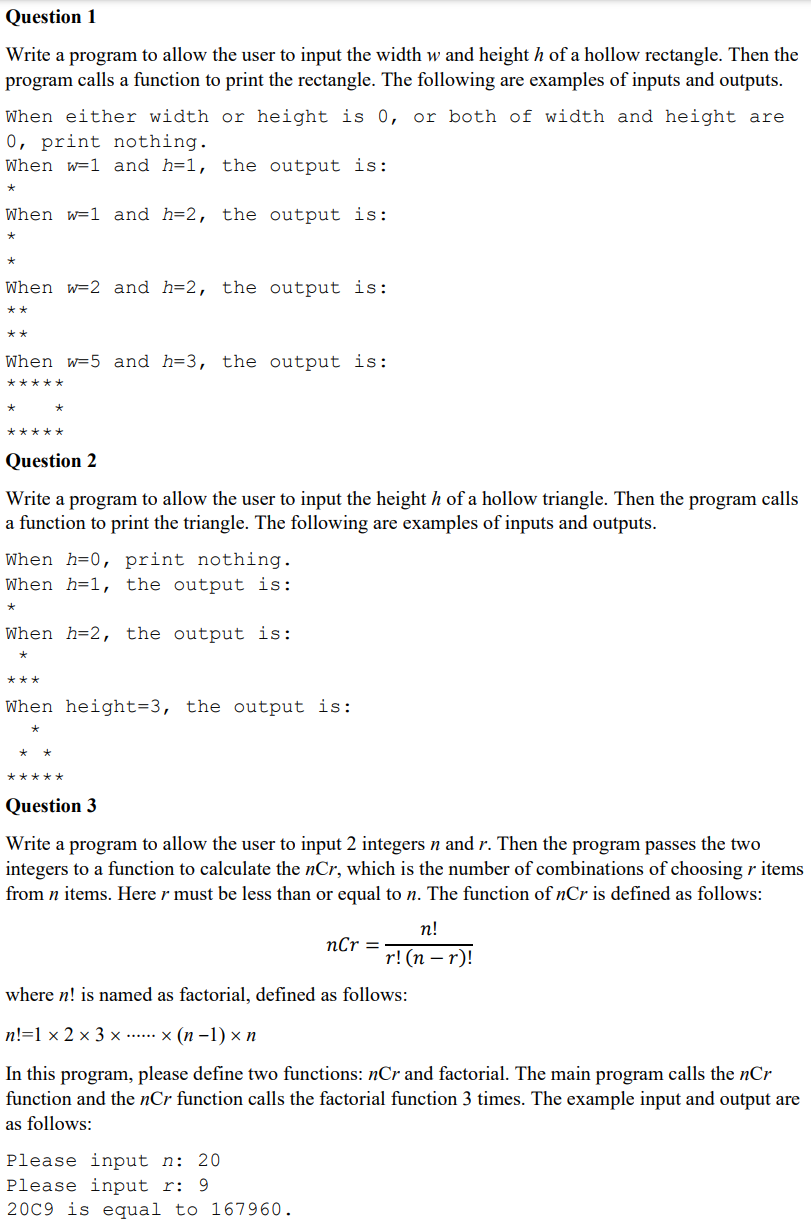 Solved Write a program to allow the user to input the width | Chegg.com