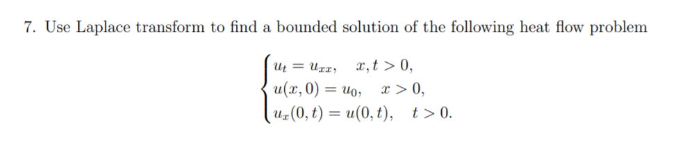 Solved 7. Use Laplace transform to find a bounded solution | Chegg.com