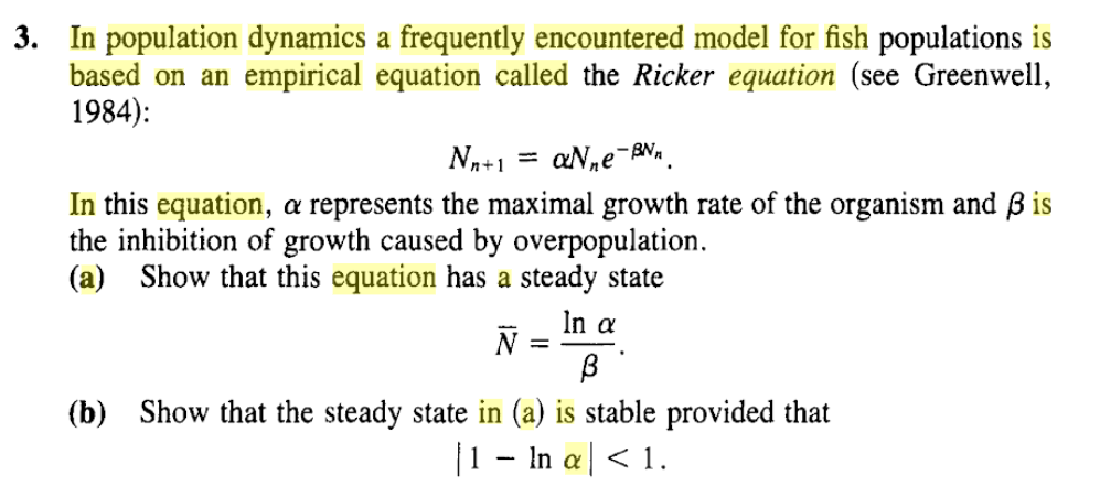 Solved In population dynamics a frequently encountered model | Chegg.com