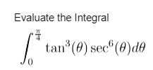 Solved Evaluate the Integral ∫04πtan3(θ)sec6(θ)dθ | Chegg.com