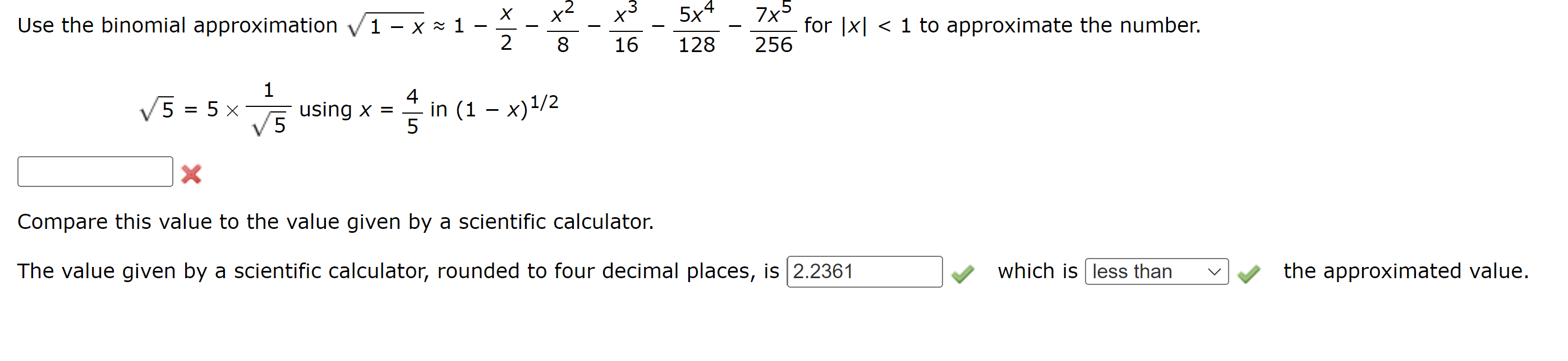 Solved Use the binomial approximation | Chegg.com