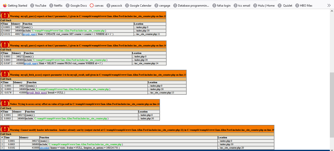 Solved I'm trying to create a site counter to track the | Chegg.com