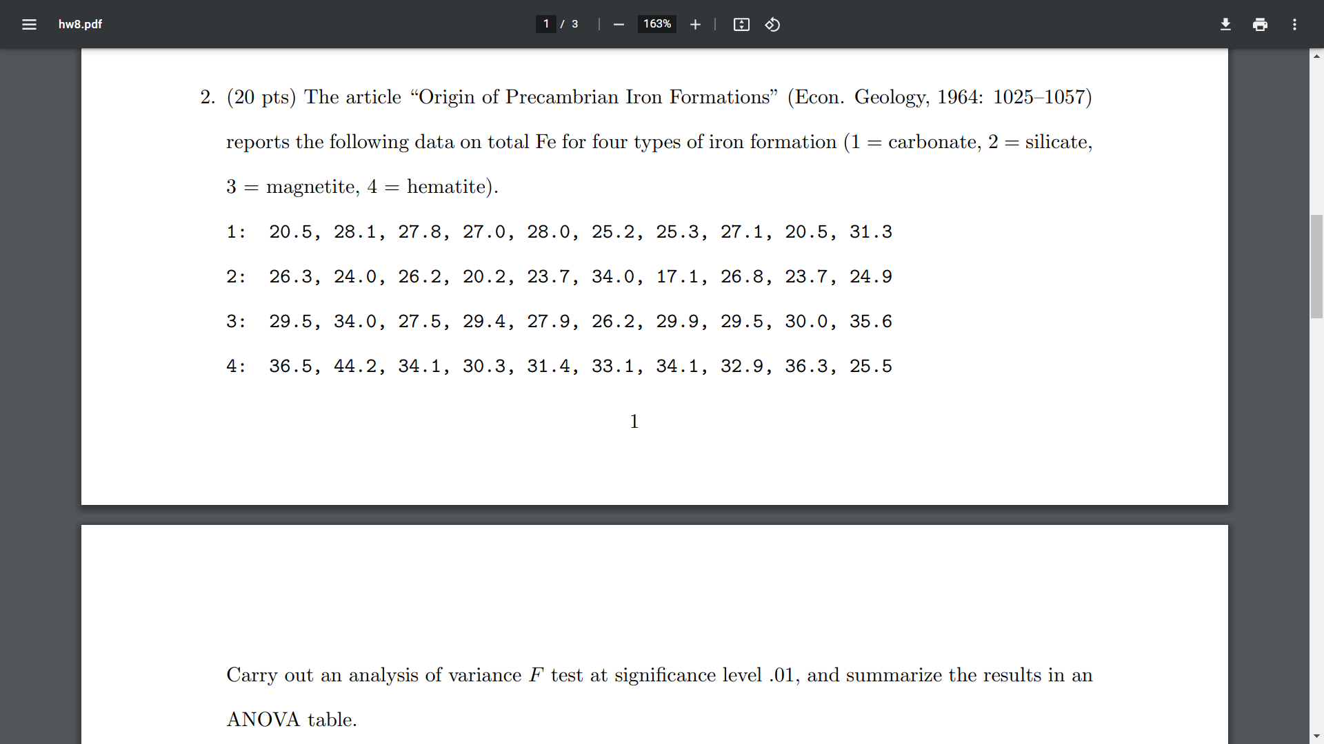 Solved 2. (20 pts) The article "Origin of Precambrian Iron | Chegg.com
