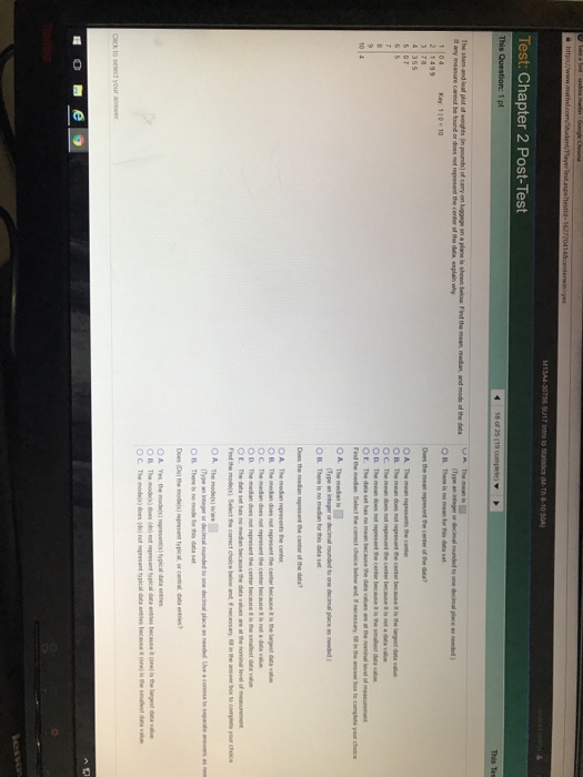 Solved Test: Chapter 2 Post-Test (Type an adege Sounded to | Chegg.com