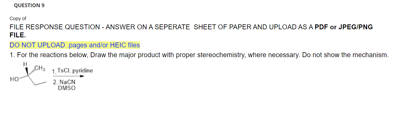 Solved FILE RESPONSE QUESTION - ANSWER ON A SEPERATE SHEET | Chegg.com