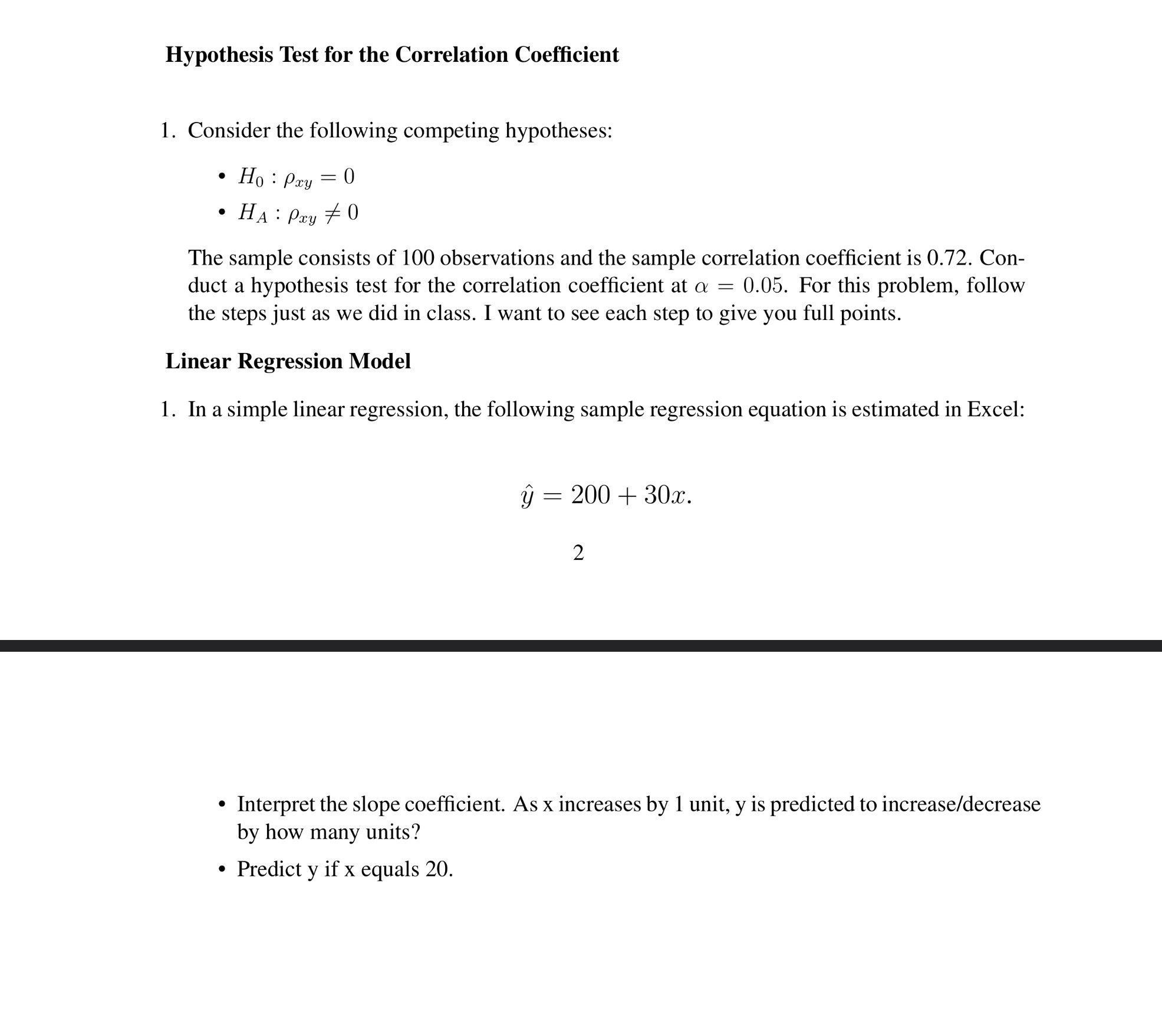 Solved Hypothesis Test for the Correlation | Chegg.com