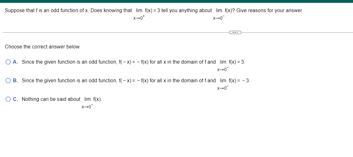 Solved Suppose that f is an odd function of x. Does knowing | Chegg.com