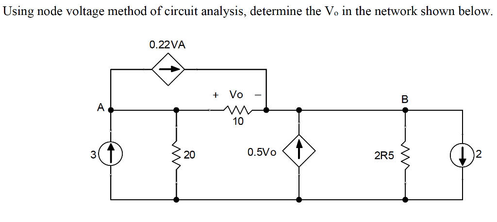 Solved Using node voltage method of circuit analysis, | Chegg.com