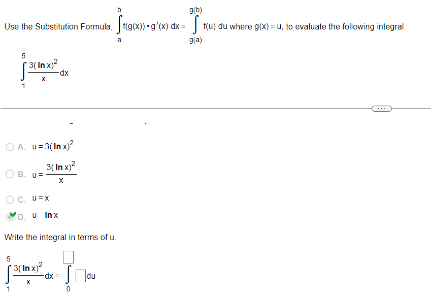 Solved Use the Substitution Formula, | Chegg.com