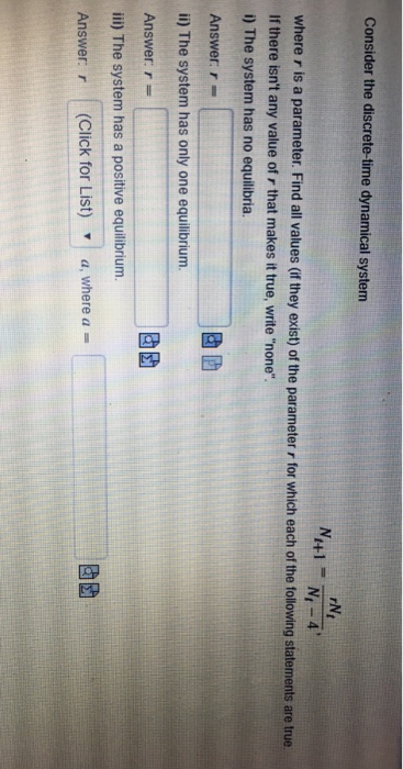 Solved Consider the discrete-time dynamical system where r | Chegg.com