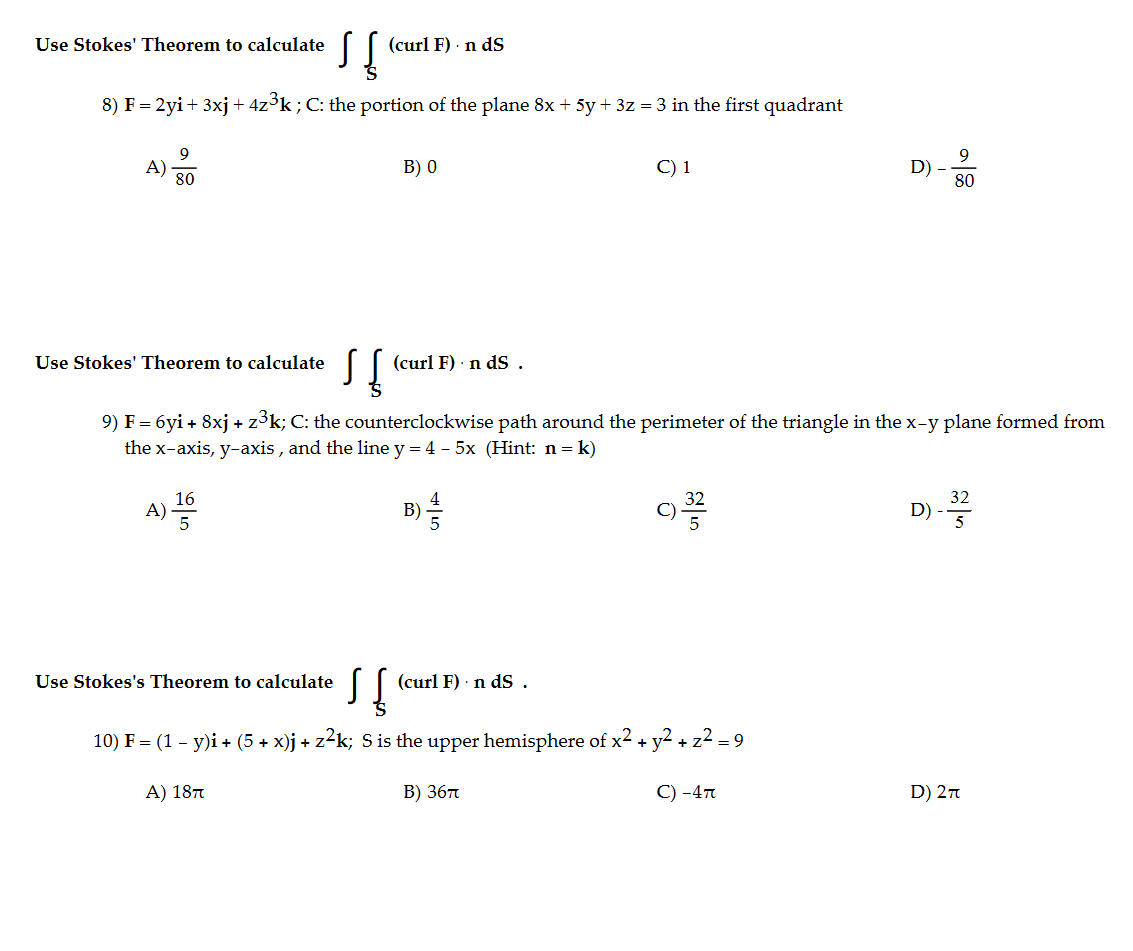 Solved Use Stokes' Theorem to ﻿calculate | Chegg.com