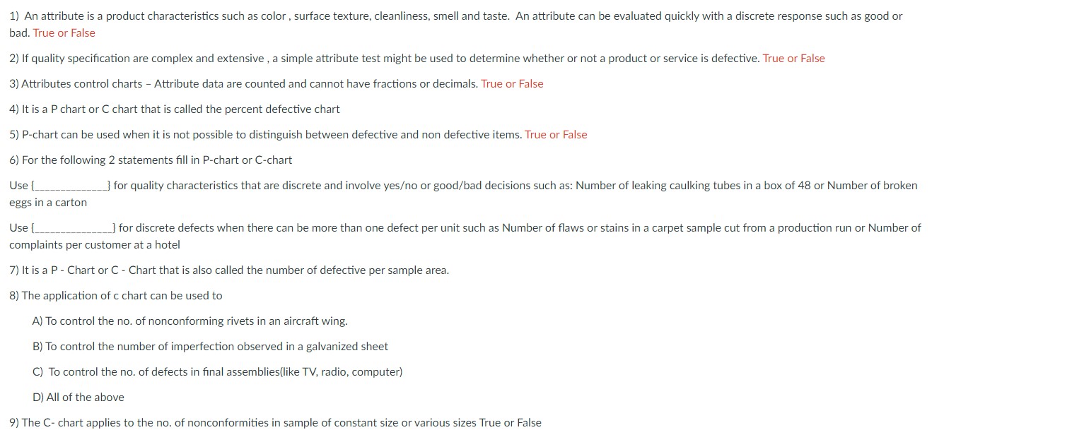 Solved 1) An attribute is a product characteristics such as | Chegg.com