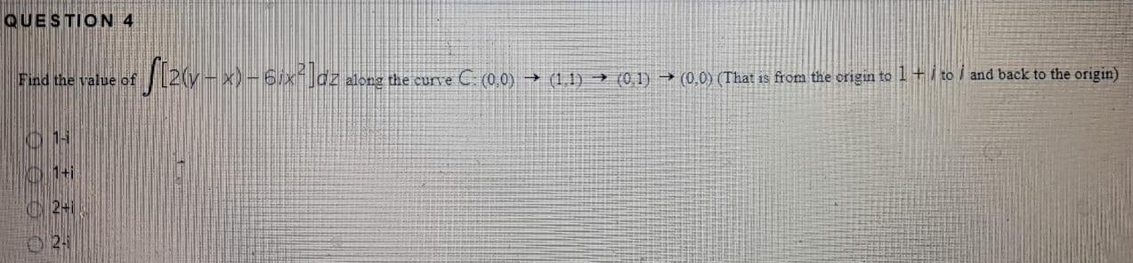 Solved QUESTION 4 Find the value of S[2v- x) - 6ix}]dz dio | Chegg.com