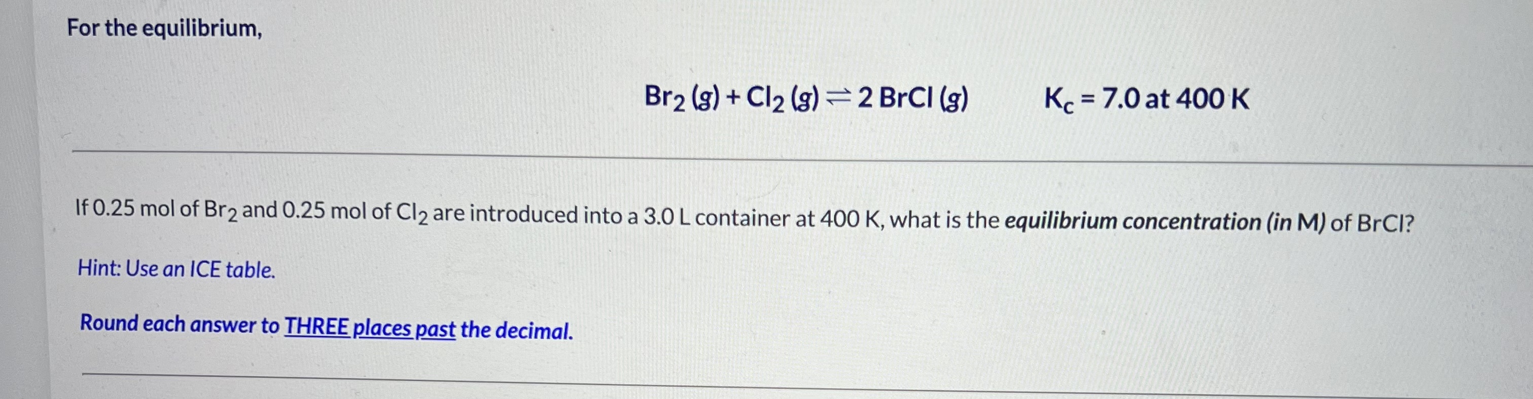 Solved Br2 (g) + Cl2 (g) (Forward and reverse reaction) 2 | Chegg.com