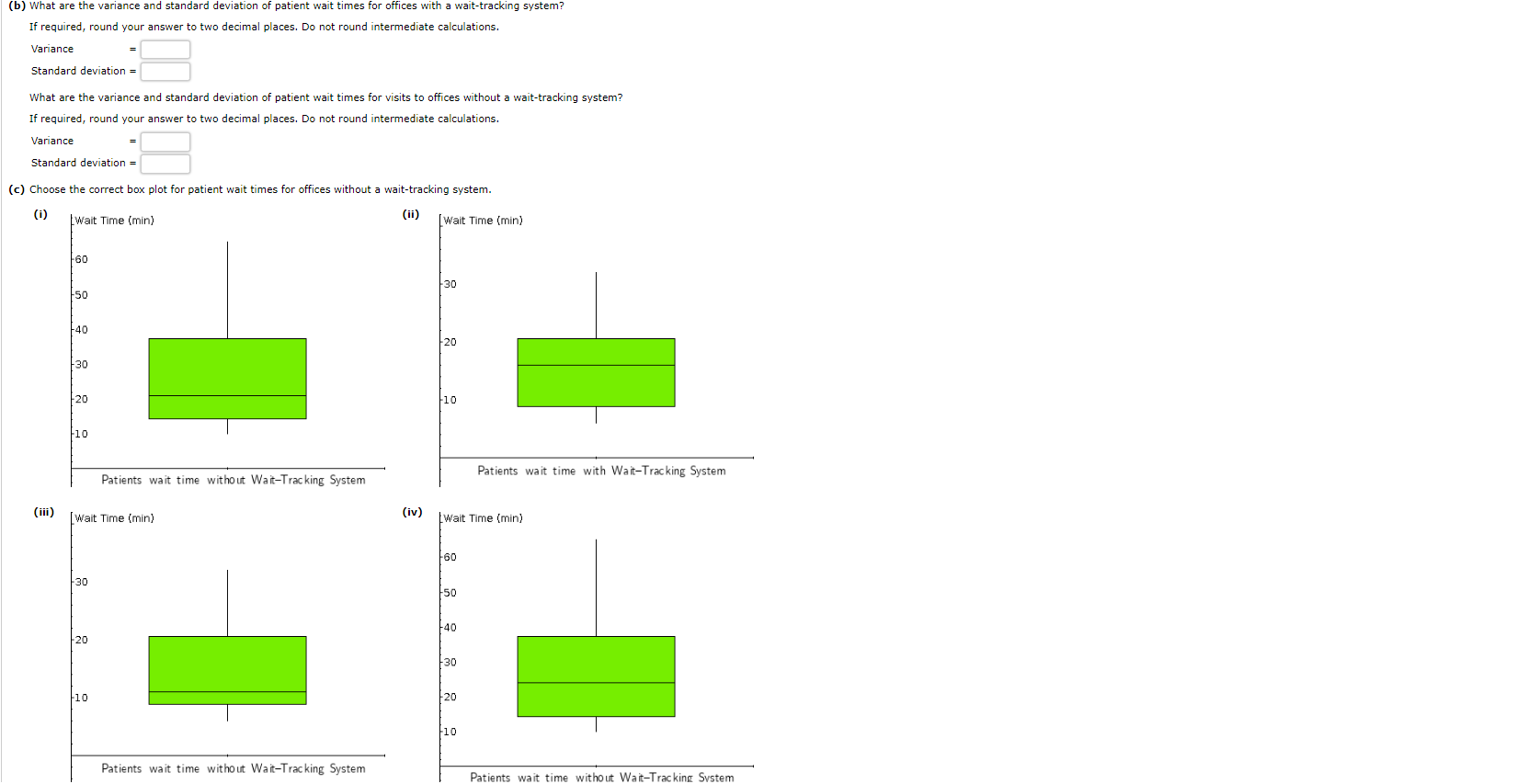 Solved tracking system and wait times for a sample of | Chegg.com