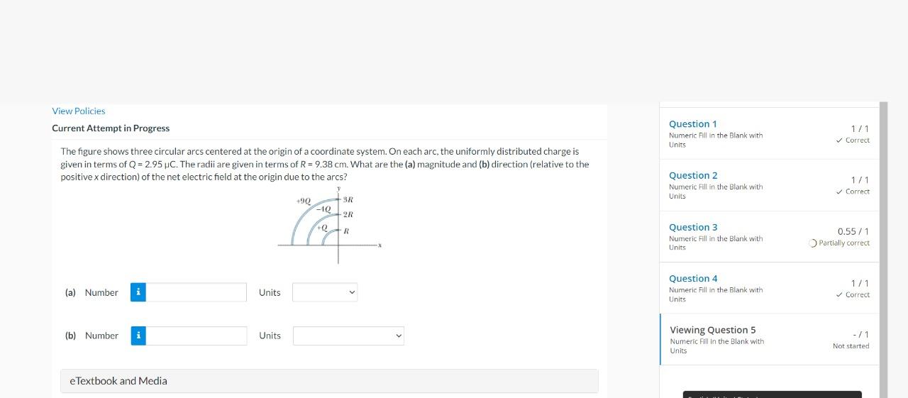 Solved The figure shows three circular arcs centered at the | Chegg.com