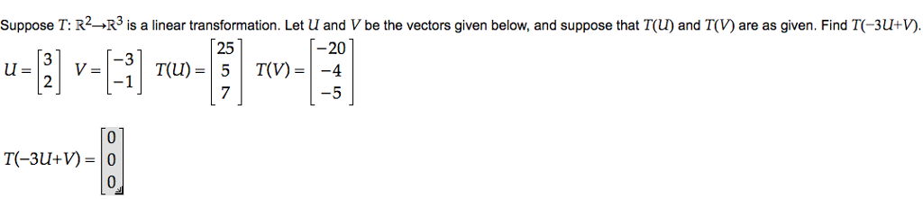 Solved Suppose T: R2→R3 is a linear transformation. Let U | Chegg.com