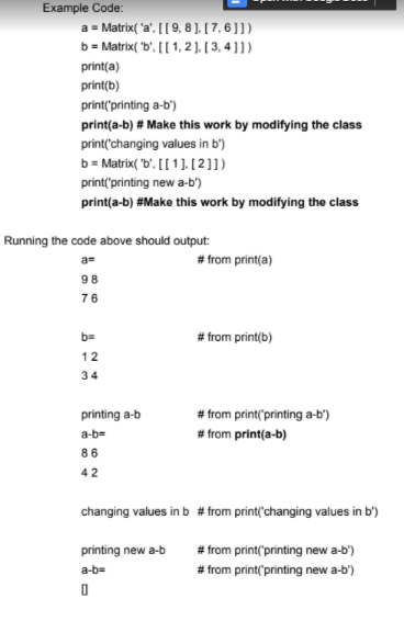 Solved 5. The following Matrix Class is given to you. Copy | Chegg.com