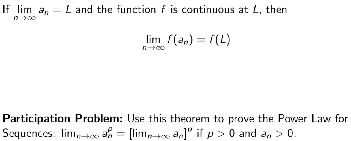 Solved If limn→∞an=L and the function f is continuous at L, | Chegg.com